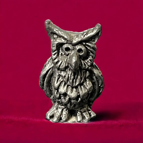 Unbranded | Accents | Pewter Horned Owl Figurine Miniature Mini Bird ...